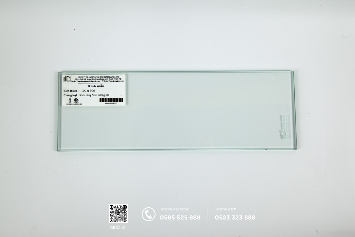 Mẫu kính trắng 5mm (5ly) Thăng Long Glass
