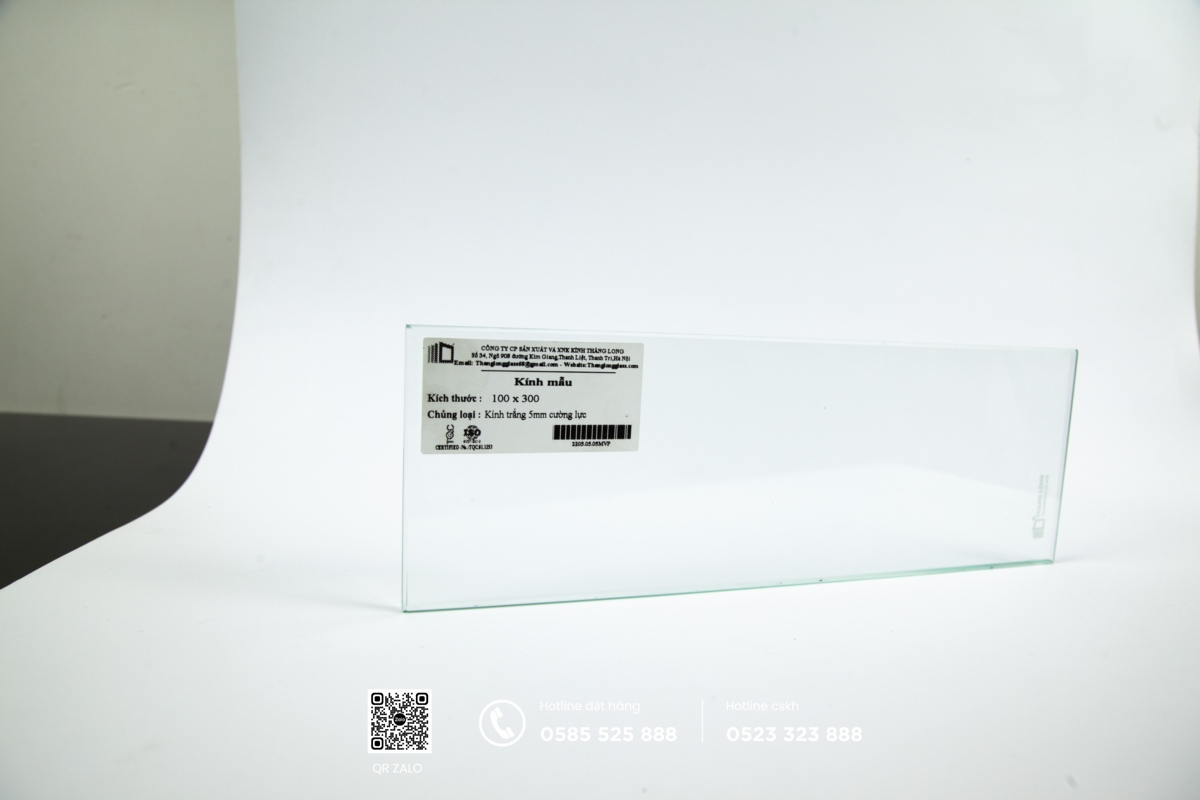 Mẫu kính trắng 5mm (5ly) Thăng Long Glass