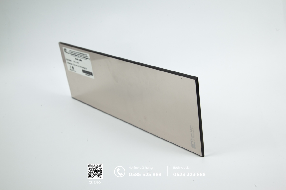 Mẫu kính màu trà 5mm (5ly) Thăng Long Glass