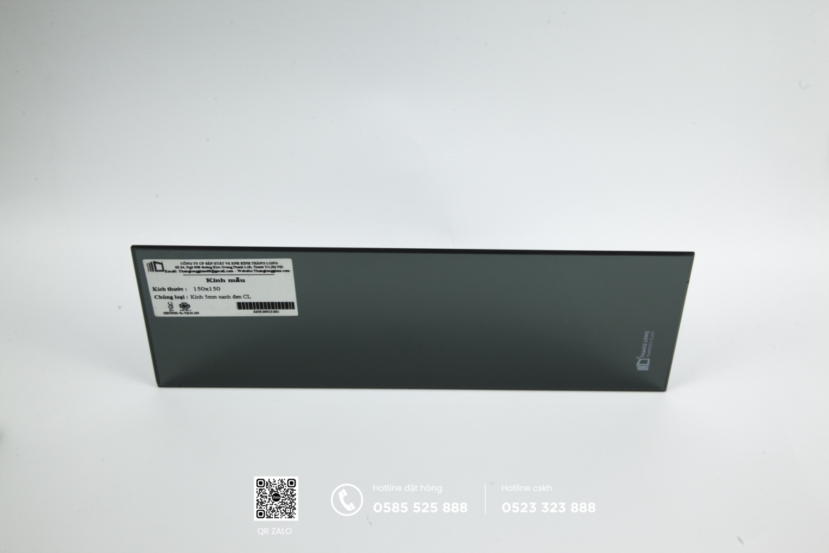 Mẫu kính xanh đen 5mm (5ly) Thăng Long Glass