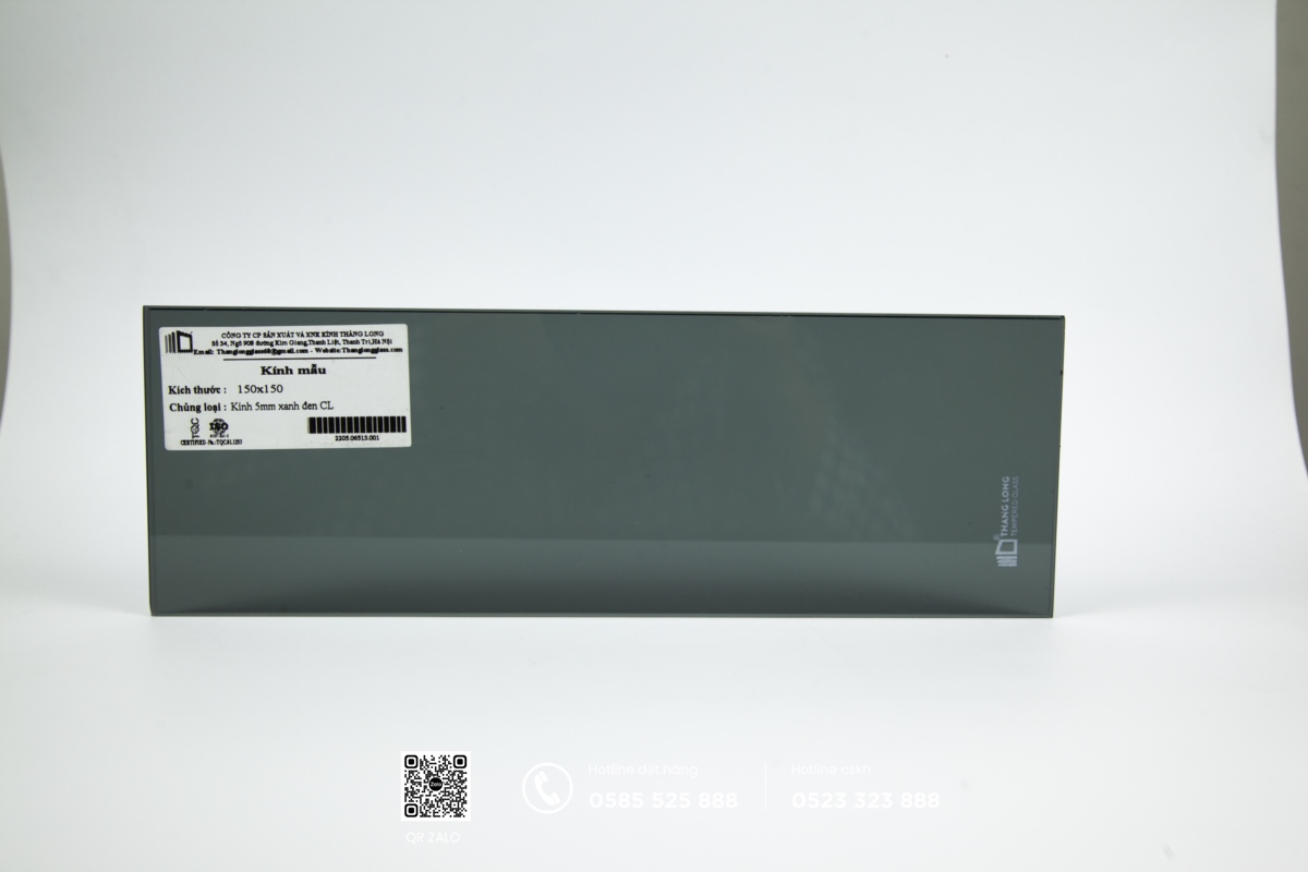 Mẫu kính xanh đen 5mm (5ly) Thăng Long Glass