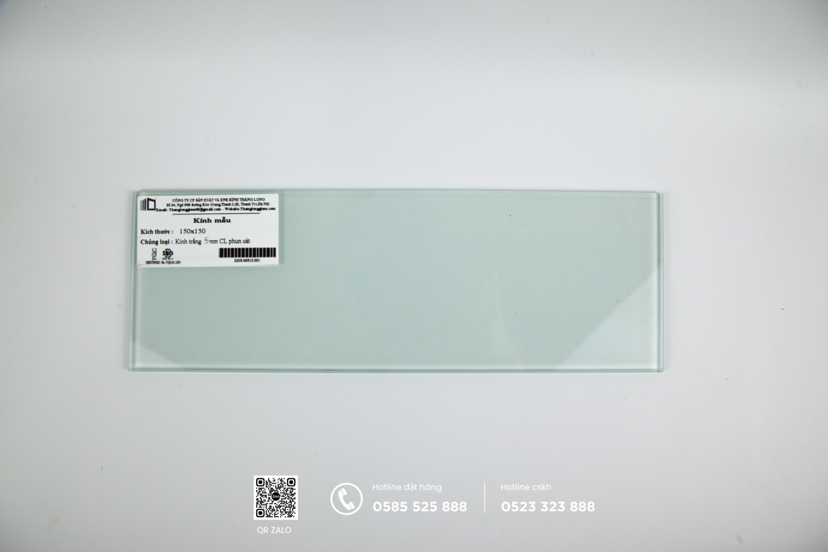 Mẫu kính phun cát 5mm (5ly) Thăng Long Glass
