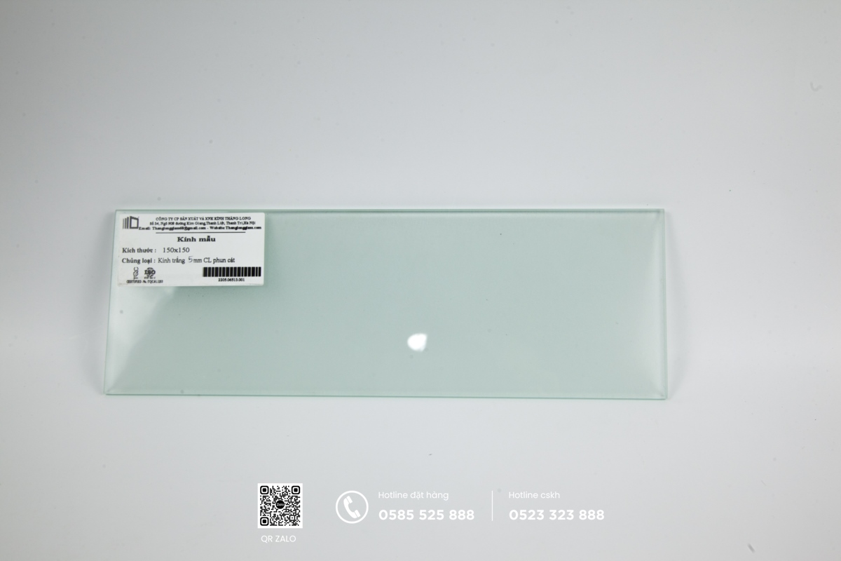 Mẫu kính phun cát 5mm (5ly) Thăng Long Glass